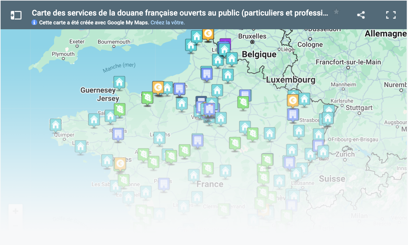 Carte interactive des services douaniers ouverts au public | Veille ...